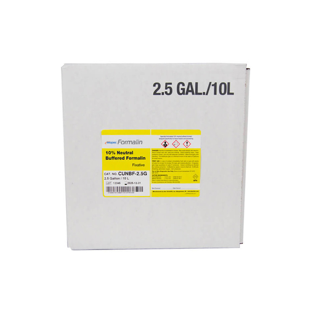 Mopec Prefilled Formalin Cube - 2.5 Gallons | Mopec