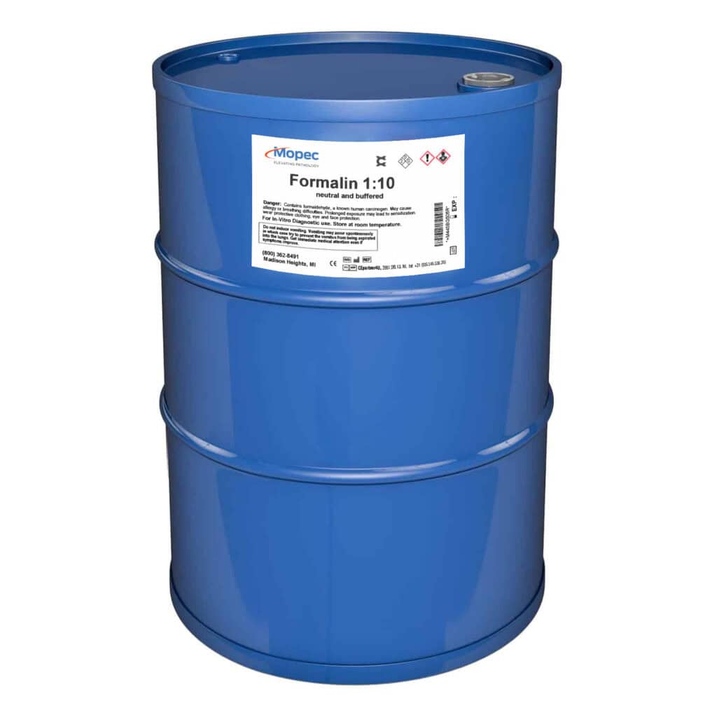 Mopec Prefilled Formalin Drum - 30 Gallons | Mopec