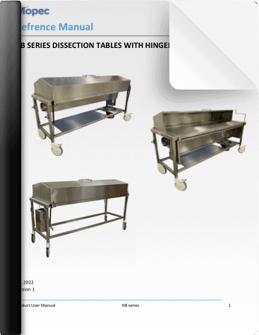 Covered Dissection Table with Lid Assist