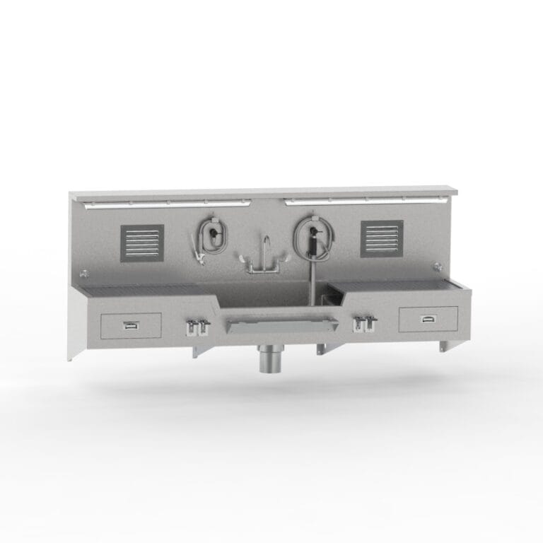 Wall Mounted Autopsy Station, Center Sink (1036-10)