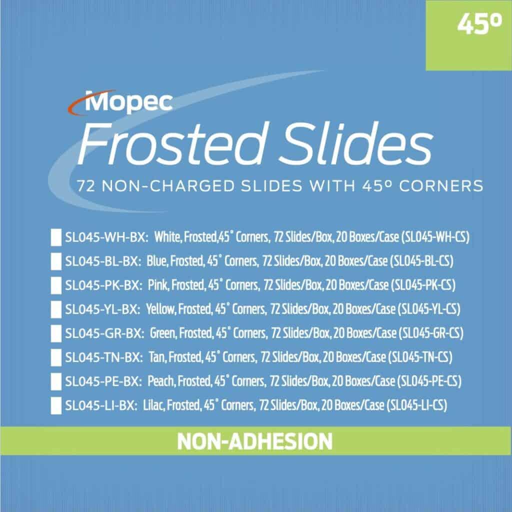 Microscope Slides, Regular Non-Charged, 45 Corners, Box of 72 | Mopec